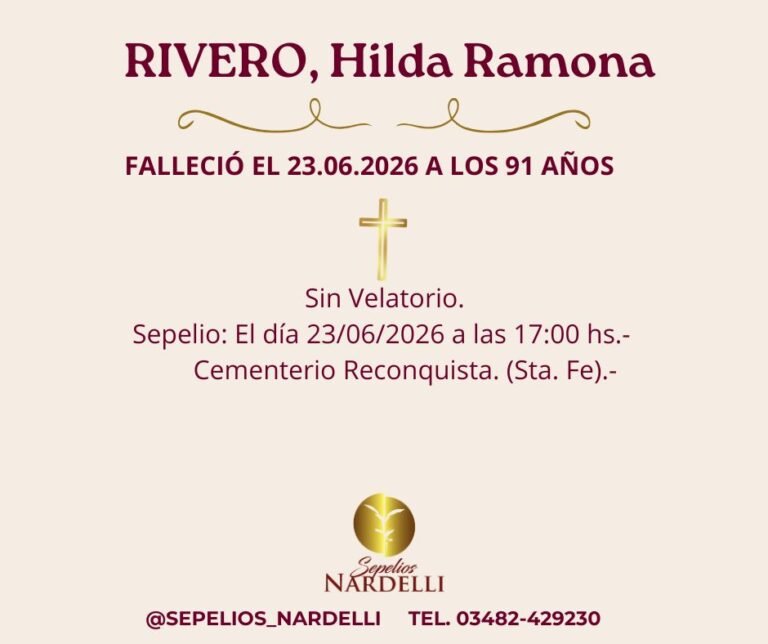 RIVERO, Hilda Ramona | Sepelios Nardelli